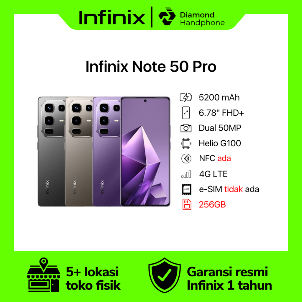 Jual Infinix Note 50 Pro 8/256 8/256GB 8GB 256GB Garansi Resmi | Shopee ...