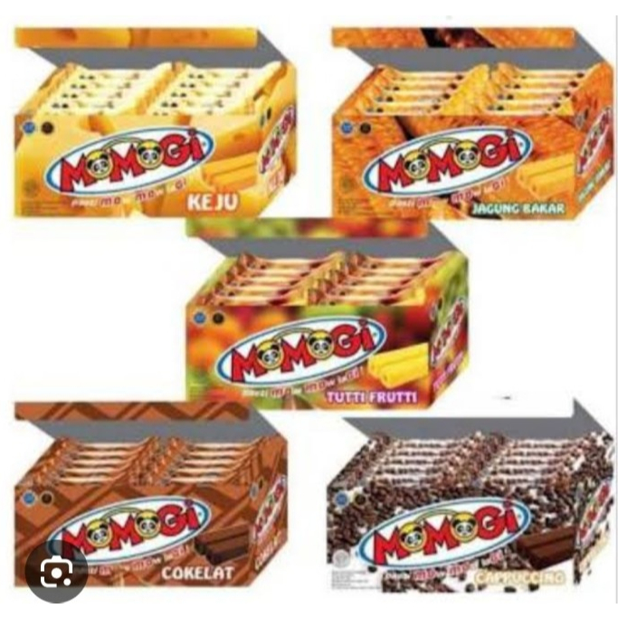 Jual Momogi Stick 4.5gr (1 Box isi 20pcs) Murah!!! Rasa Coklat, Keju, Jagung Bakar, Tutti ...