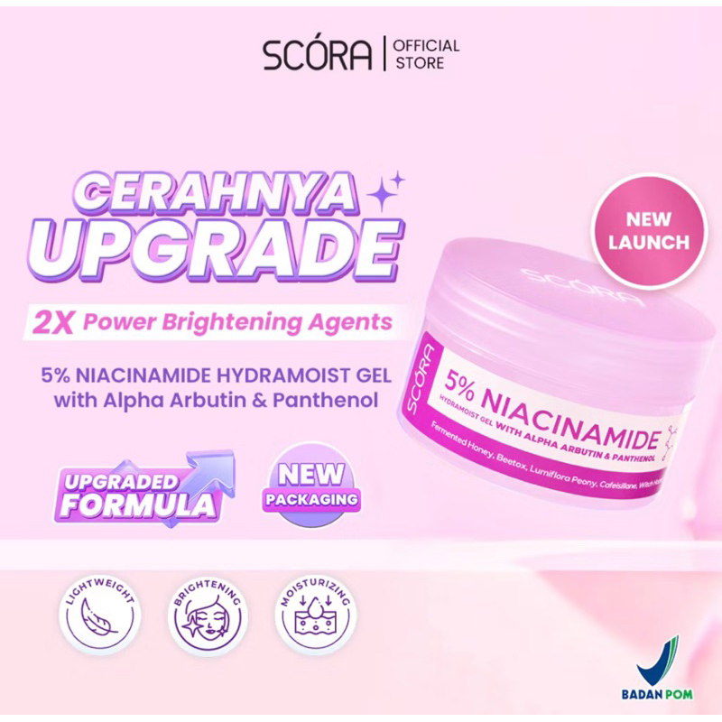 Jual {READY STOCK} SCORA 5% NIACINAMIDE HYDRAMOIST GEL 40ML PELEMBAB WAJAH | Shopee Indonesia