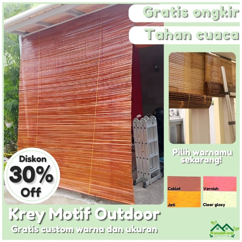 Jual Krey Bambu Sawit Gulung Ukuran 125cm×355cm Plitur Anti Panas ...
