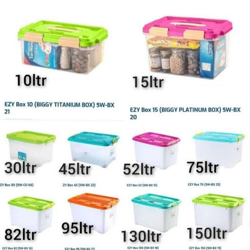 Jual EZY BOX CONTAINER / BOX PLASTIK / EZY BOX 10 - 150 LITER | Shopee Indonesia