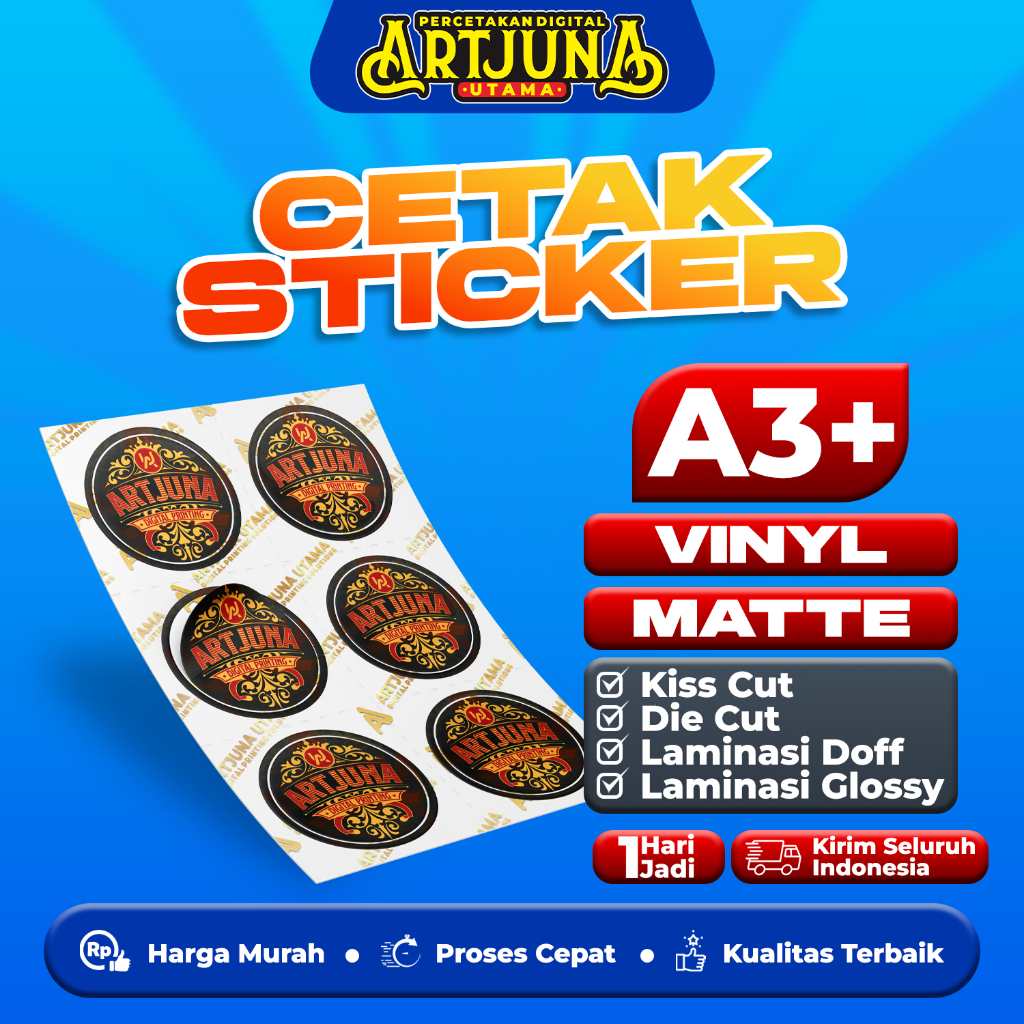Jual CETAK STIKER VINYL | STIKER VINYL MATTE / DOFF A3+ | STIKER CUSTOM ...