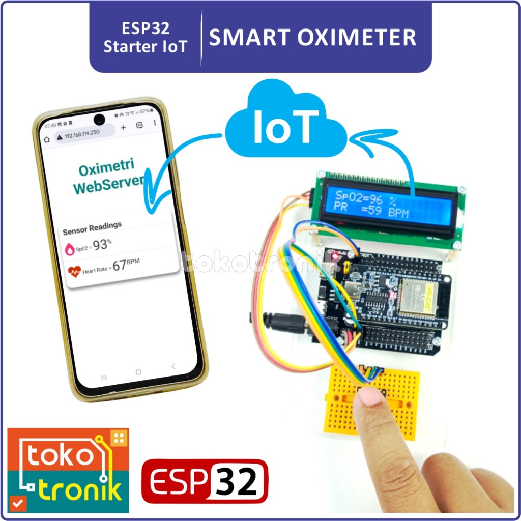 Jual Monitoring Detak Jantung Smart Oximeter dg IoT ESP32 Internet of Things | Shopee Indonesia