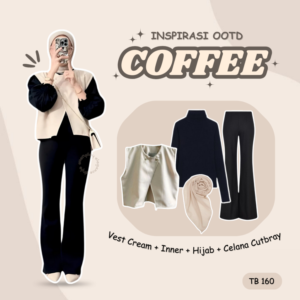 Jual 4 IN 1 SET - Inspirasi OOTD Nongkrong Hijab Kekinian Atasan Inner ...