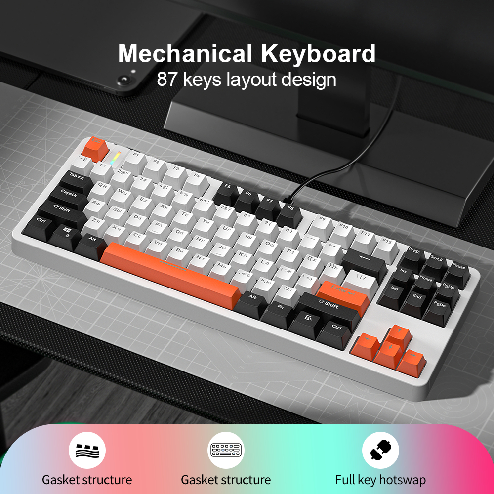 Jual FURYCUBE X87 Mechanical Keyboard Wired RGB Hotswap Gaming Keyboard ...