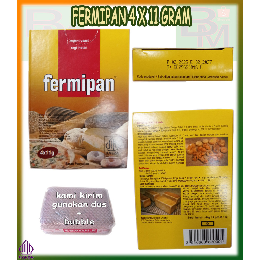 Jual Fermipan Ragi Pengembang Box Kemasan Box isi 4 saset | Shopee ...