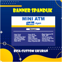 Jual BANNER SPANDUK KONTER ATM MINI AGEN BUKU | Shopee Indonesia