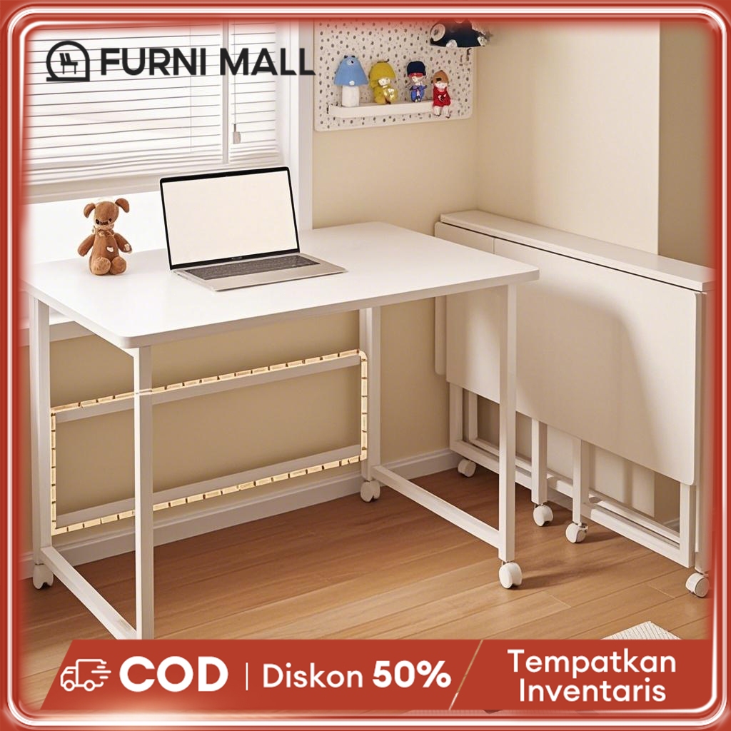 Jual Meja Belajar Minimalis Meja Laptop Lipat Adjustable Dengan Roda ...