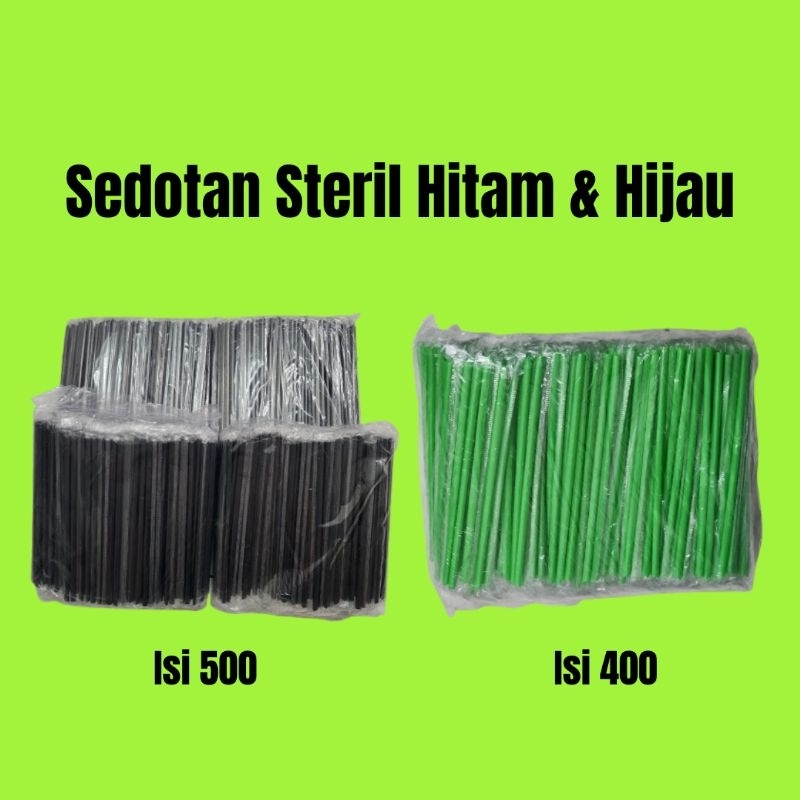 Jual Sedotan Steril Hijau Hitam 6mm 20cm isi 500pcs | Shopee Indonesia