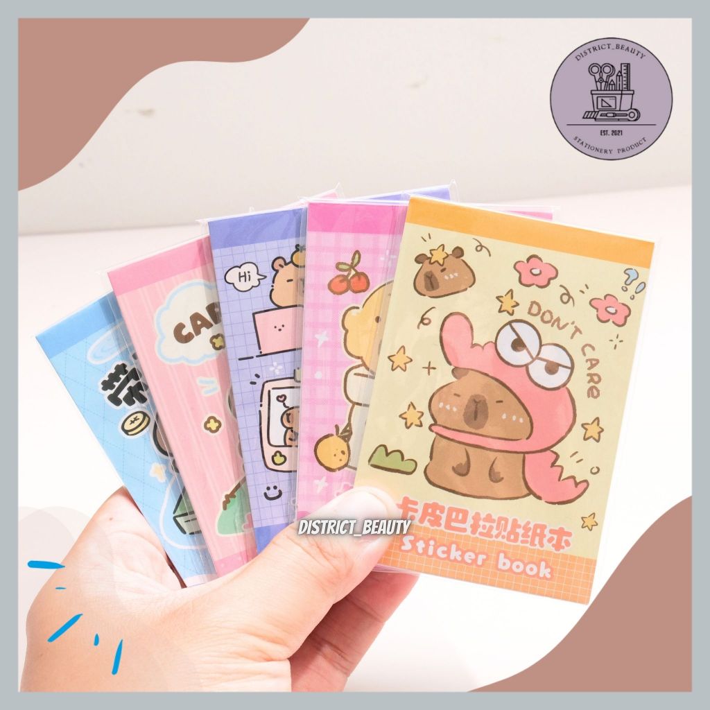 Jual BUKU STIKER CAPYBARA NOTEBOOK STIKER STICKER BOOK CAPYBARA MINI ...