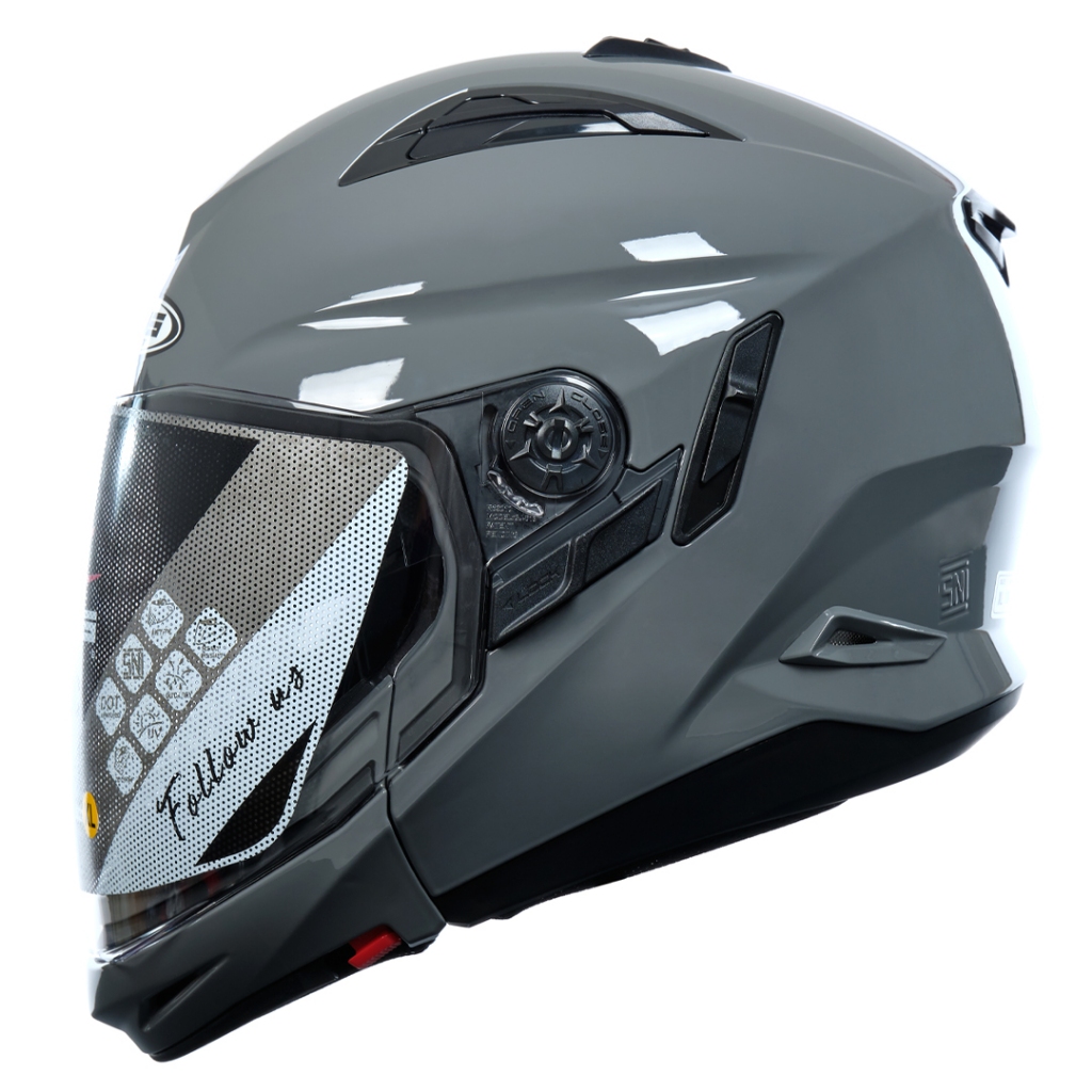Jual ZEUS ZS 613C GREY GLOSSY MODULAR DOULBE VISOR (WAJIB UPSIZE ...