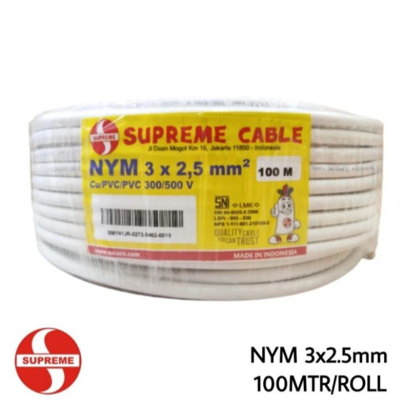 Jual Kabel Supreme NYM 3X2.5 @100Meter Kawat Tembaga Panjang 100 Meter/Roll | Shopee Indonesia
