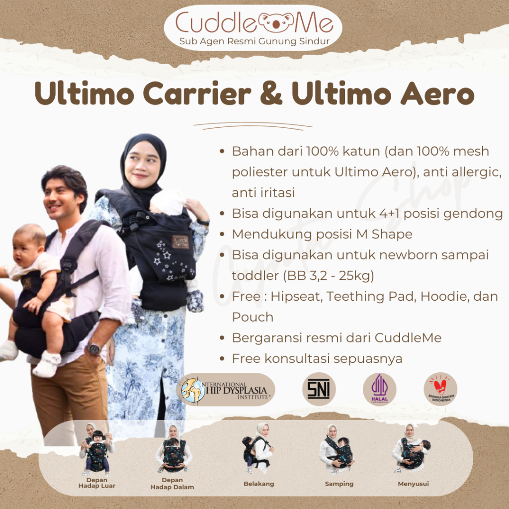 Jual Gendongan Bayi Cuddle Me Ultimo Carrier Aero SSC Hipseat Newborn ...