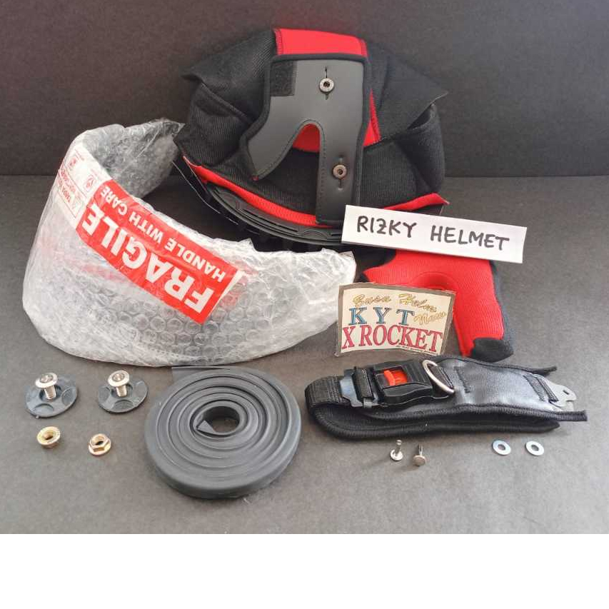 Jual PAKET KYT X ROCKET Kancing besi & Plastik, busa helm + kaca helm ...
