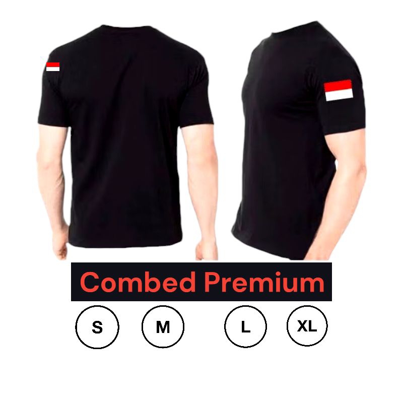 Jual Kaos Polos Logo Bendera Indonesia Size S M L XL/T-shirt Premium ...