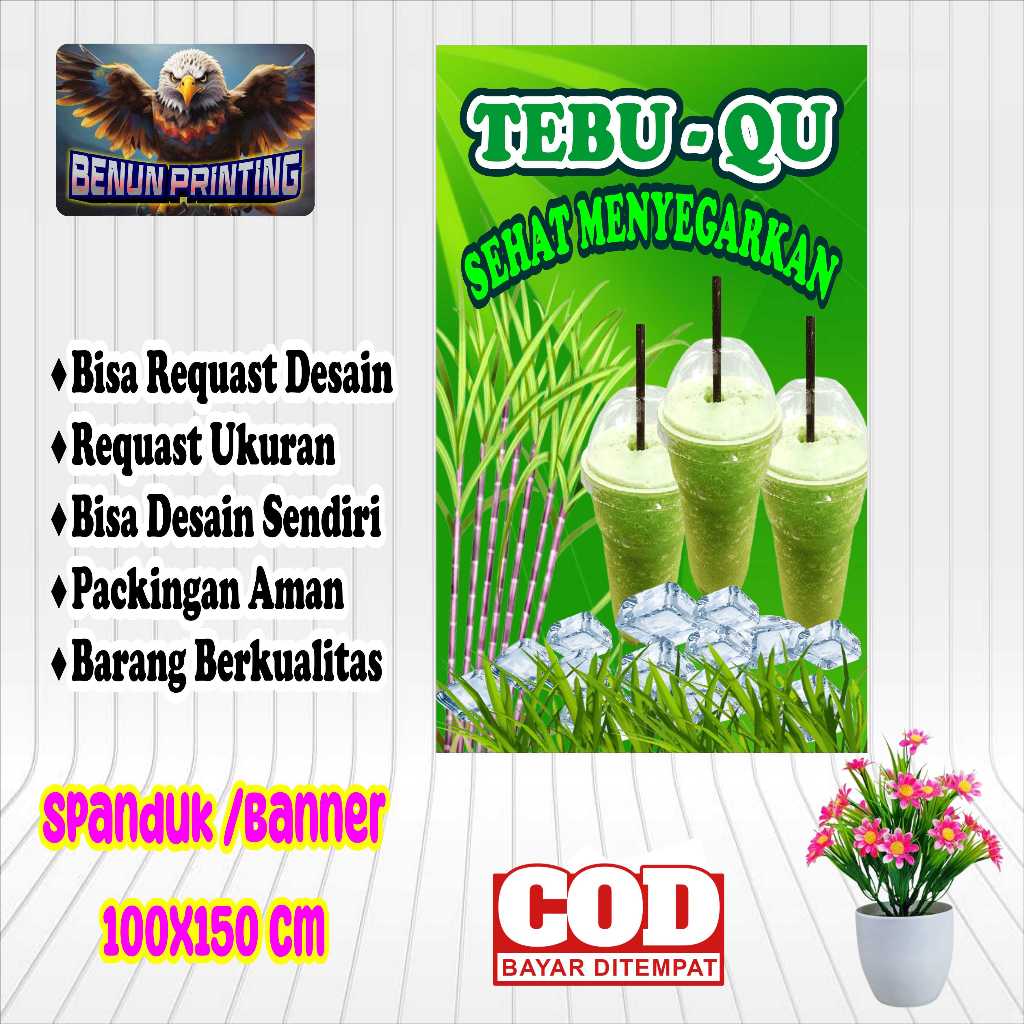 Jual Spanduk Banner 100x150 Es Tebu New Bisa Request Desain | Shopee ...