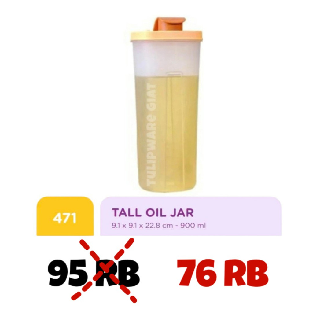 Jual Twin Tulipware TALL OIL JAR 900 ml Tempat minyak Wadah susu kental ...