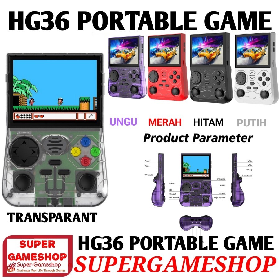 Jual Retro Game Console HG36 Portable Handheld Game Console Controller ...