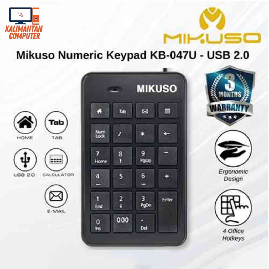 Jual Keyboard Numeric Mikuso KB-047U - Keyboard Angka Mini Original ...