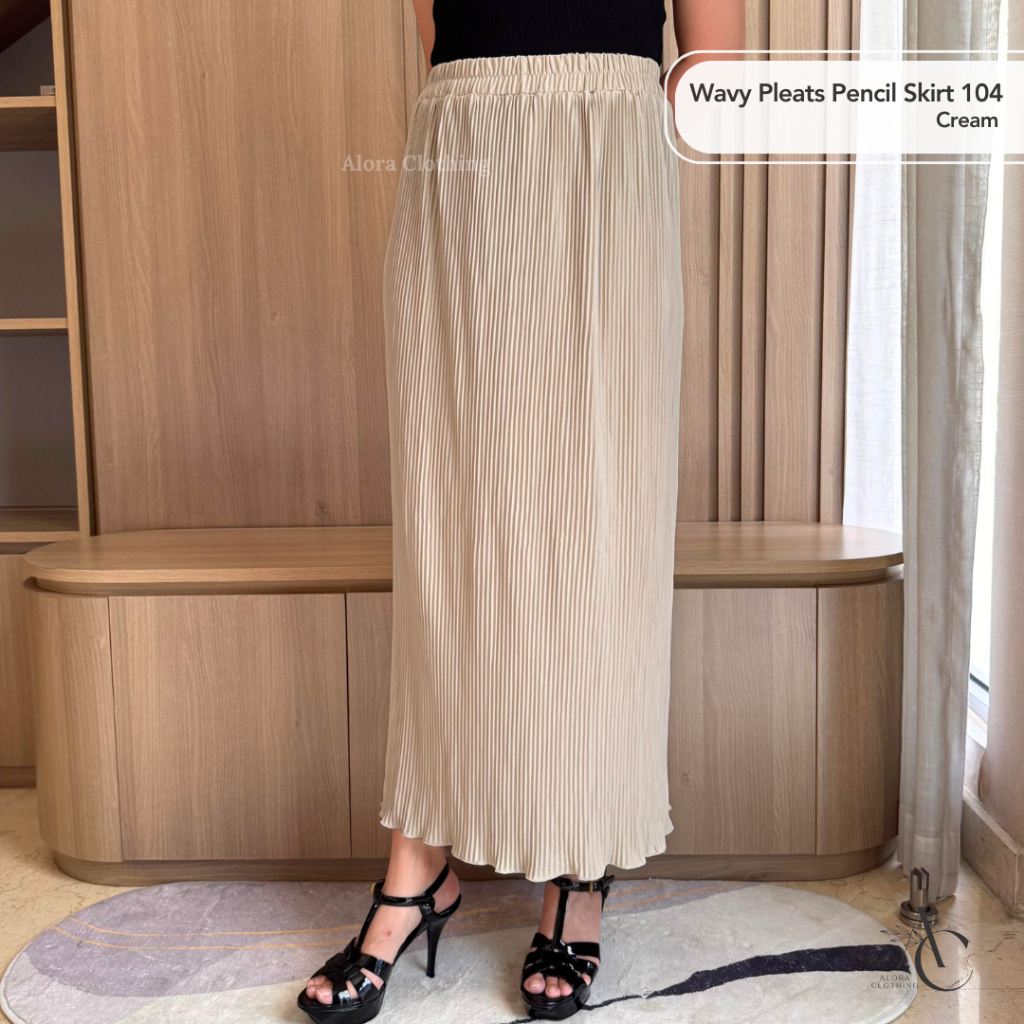 Jual Alora | Rok Plisket Span Wavy 104 | Rok Plisket Wanita Premium | Rok Panjang Plisket Remaja ...