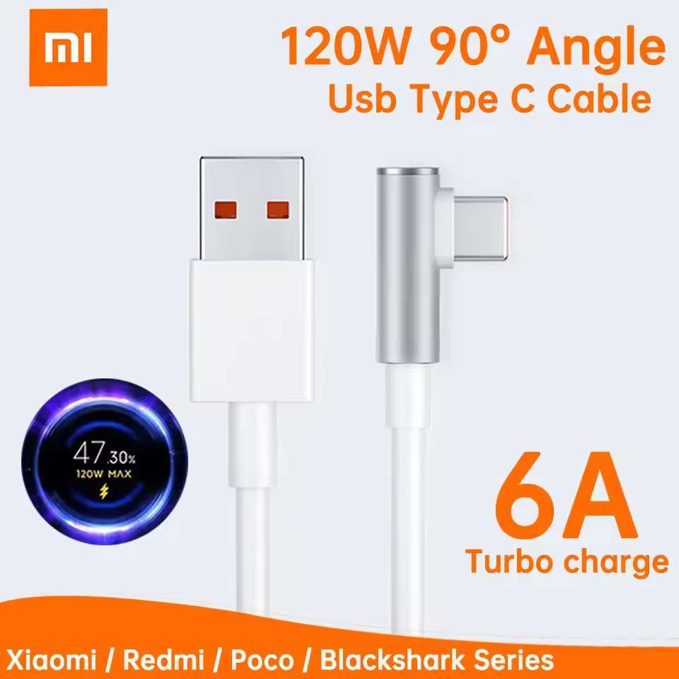 Jual Xiaomi Kabel Data USB Type-C 120W 90° Angle – Fast Charging 6A ...