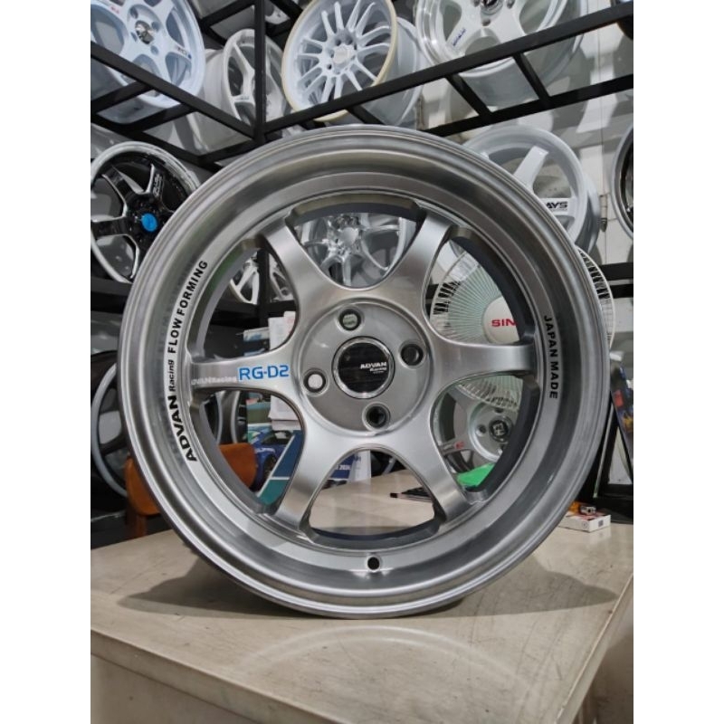 Jual velg advan Rgd ring 16 lebar 7 et35 pcd 4x100 hyper silver | Shopee Indonesia