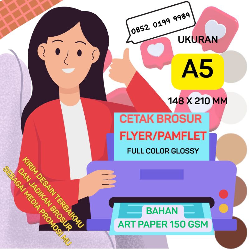 Jual cetak brosur A5 ,flyer,pamflet TANPA MINIMAL ORDER termurah /1 ...