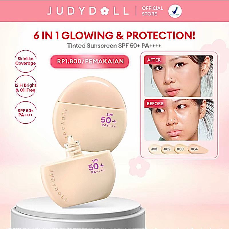 Jual Judydoll Tinted Sunscreen - 6 in 1 Sunscreen, moisturizer, essence, tone up, foundation ...