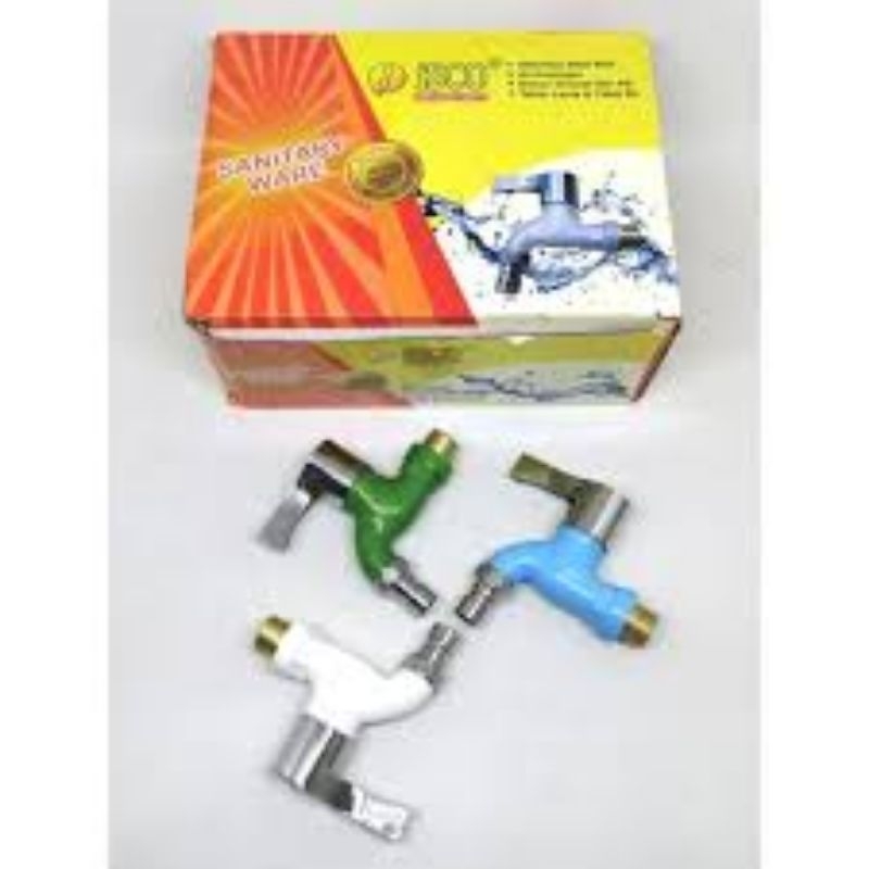 Jual KRAN Tembok/ Kran Taman PVC Drat Kuningan 1/2" ISCO Original ...