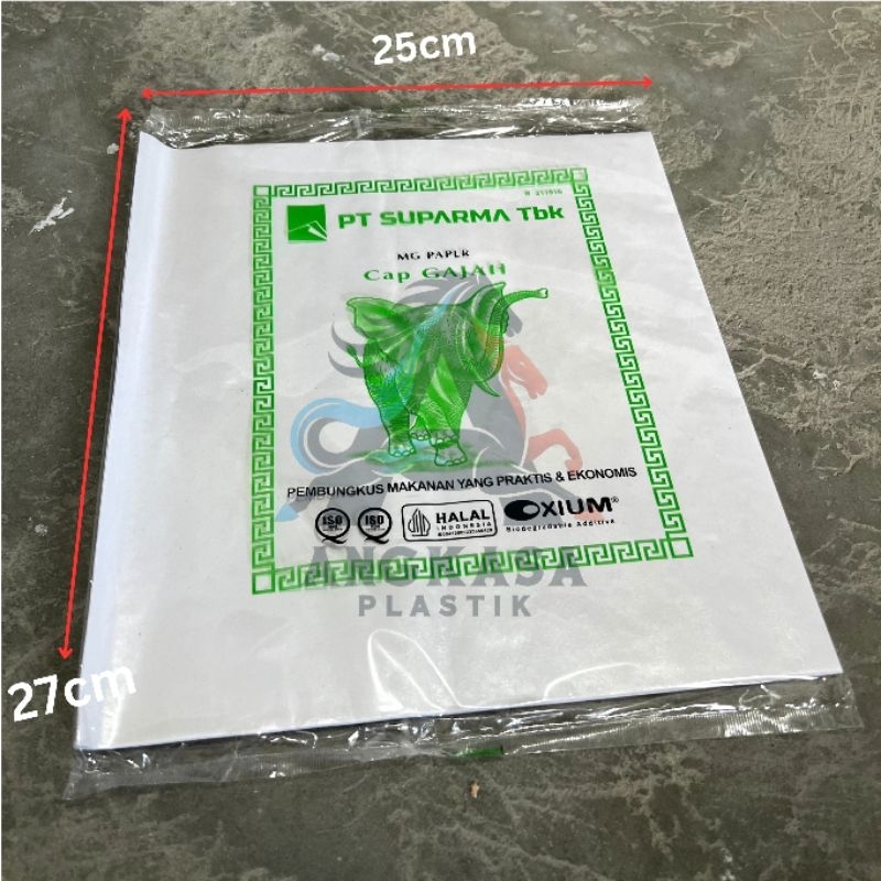 Jual (100 PCS) Kertas nasi putih SPM / alas nasi / kertas bungkus nasi ...