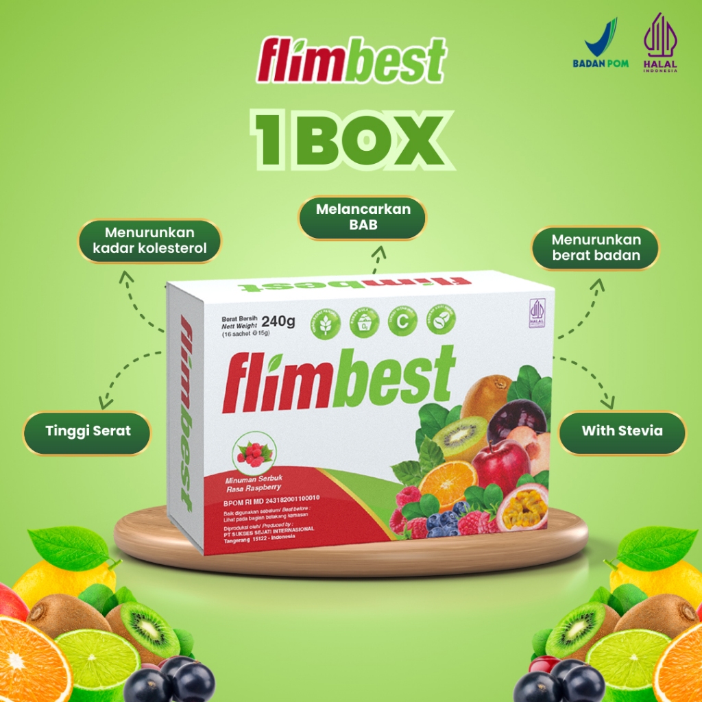 Jual FLIMBEST FIBER 1 BOX 16 SACHET OFFICIAL SHOP ORIGINAL DIET SEHAT ...