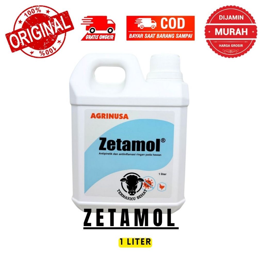 Jual ZETAMOL 1 LITER - Obat Radang dan Demam Unggas, Paracetamol Cair ...