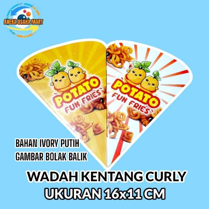 Jual COD 50 Pcs Kertas Kentang Curly - Wadah Potato Fun Fries - Bungkus ...