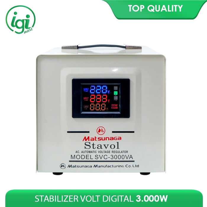Jual STAVOLT SVC DIGITAL 3000W MATSUNAGA STAVOL STABILIZER LISTRIK ...
