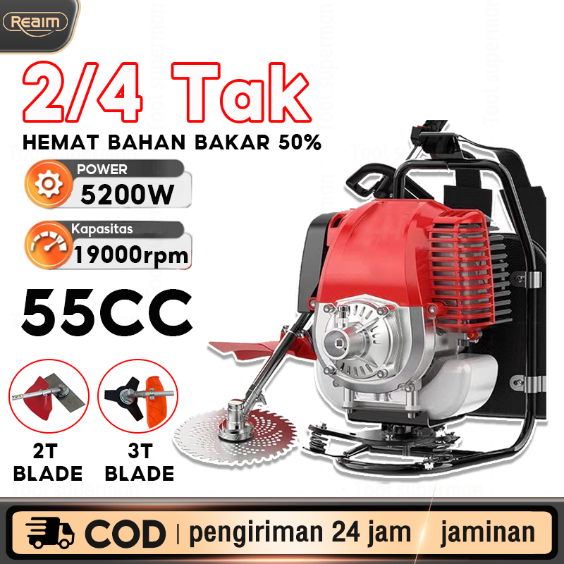 Jual Mesin Potong Rumput Gendong Bensin 2 Tak 4 Tak Portable Brush ...