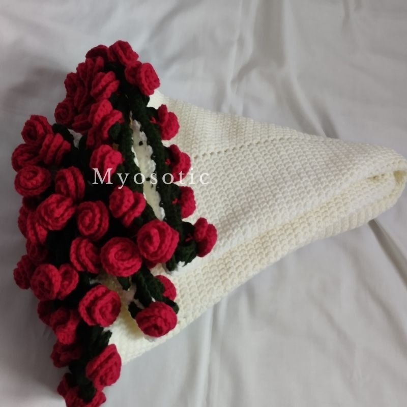 Jual Crochet Flower Bouquet Blanket | 100% Handmade Selimut Rajut Bunga ...