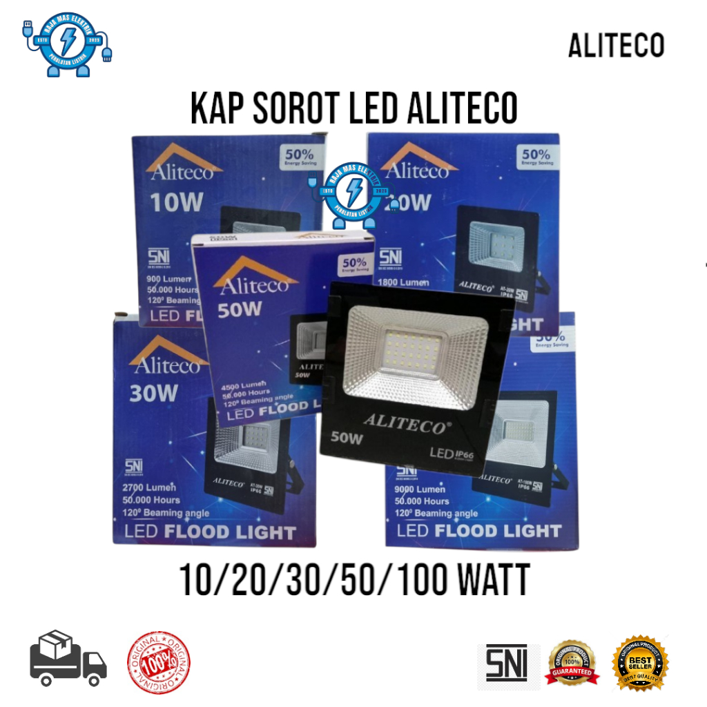 Jual KAP SOROT LED FLOOD LIGHT ALITECO 10/20/30/50/100 WATT | Shopee Indonesia