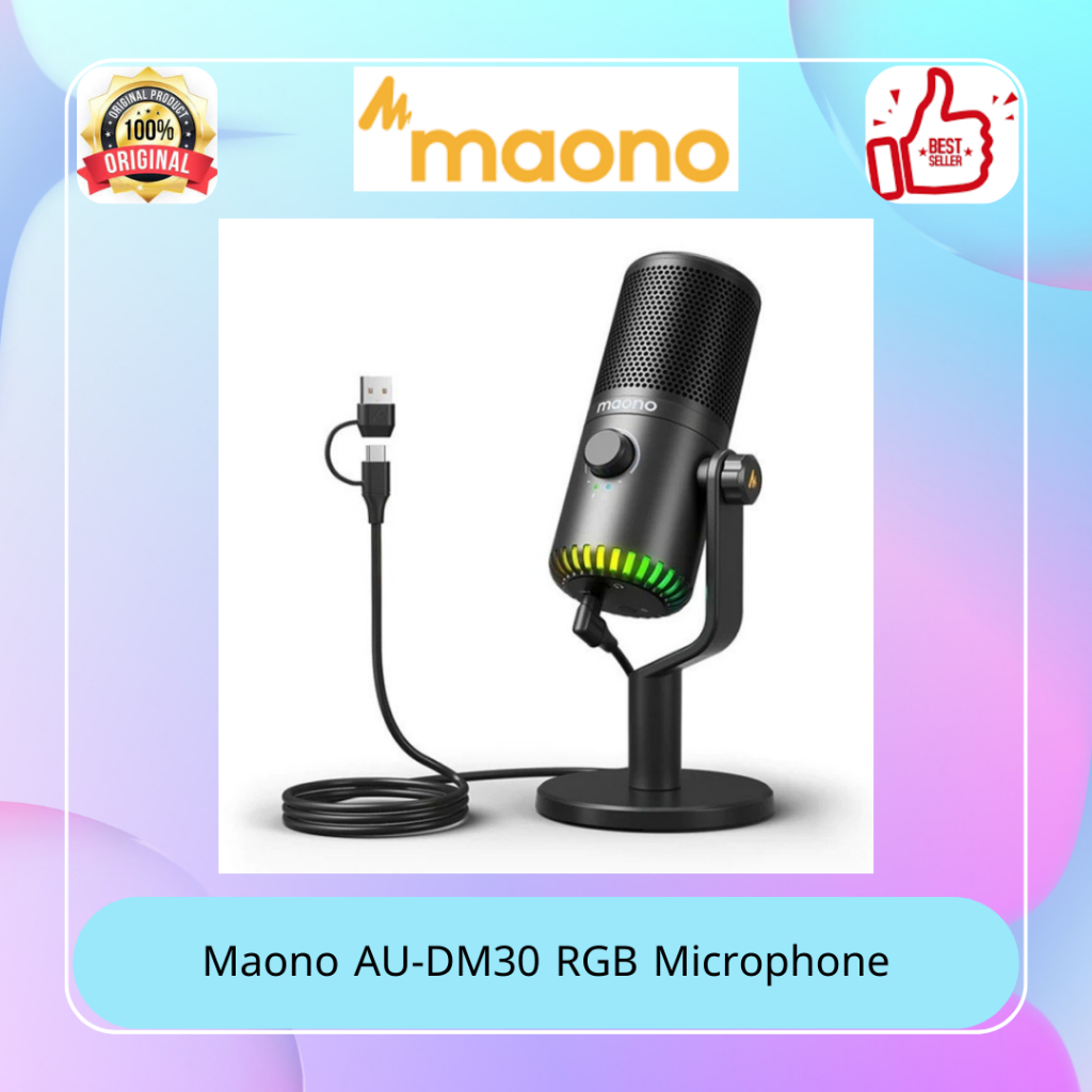 Jual Maono Au-Dm30 Rgb Programmable Gaming Usb Microphone | Shopee ...