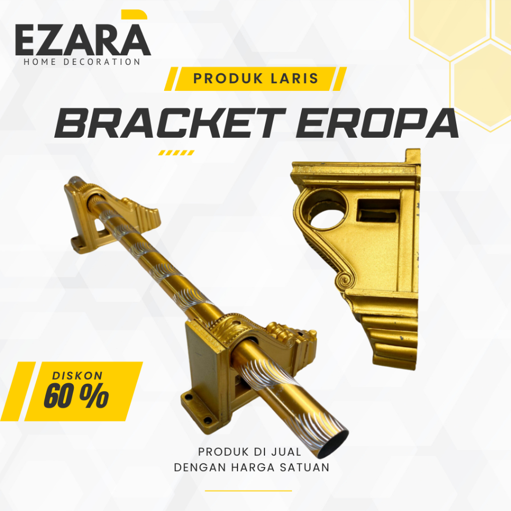 Jual [EZARA] BRACKET EROPA KAKI REL TIANG GORDEN REL ALUMINIUM BATANG ...