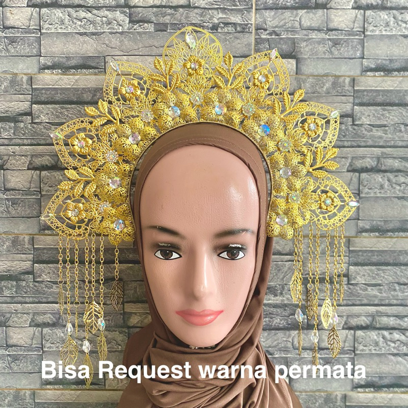 Jual ( style 38 ) [ BISA REQUEST WARNA PERMATA ] Mahkota/bando/sunting/tiara/siger/aksesoris ...