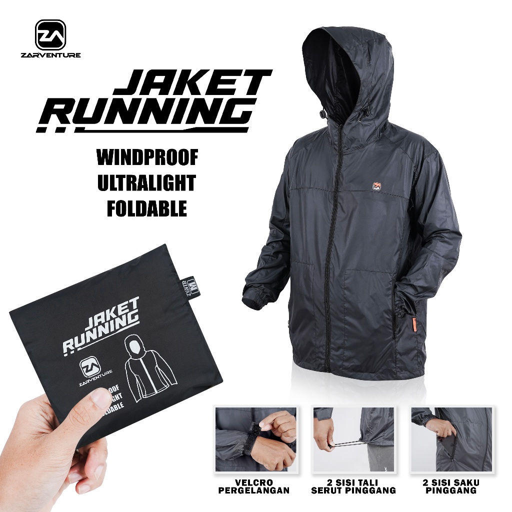 Jual Zarventure Folded Jaket Running Ultralight Jaket Lipat Kecil ...