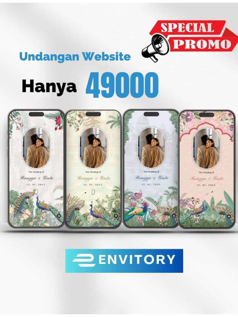 Jual Undangan Digital Tema Flower Art Merak | Shopee Indonesia