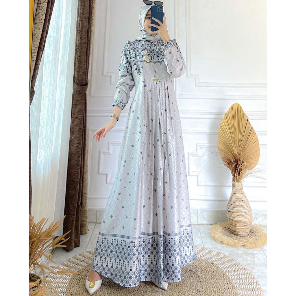 Jual KHALISA DRESS NON HIJAB SILK PREMIUM GAMIS KEKINIAN | Shopee Indonesia