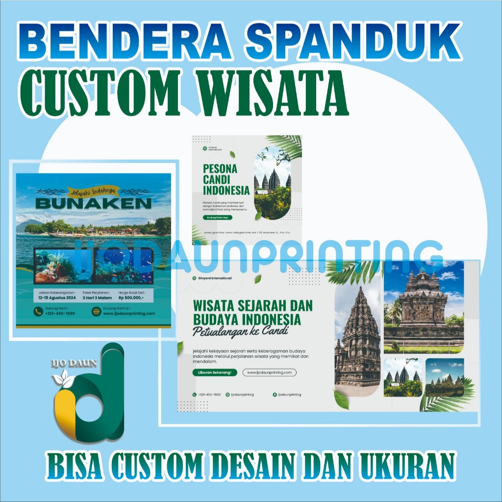 Jual bendera spanduk custom wisata piknik rekreasi tour sekolah ...