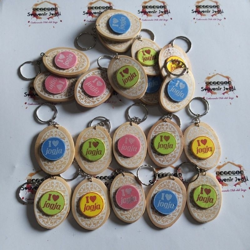 Jual 10 pcs Gantungan Kunci Jogja Oval Batik Putih Souvenir Indonesia | Shopee Indonesia