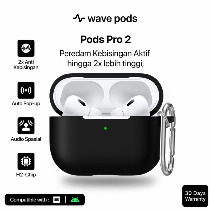 Jual Wave Pods Pro 2 White TWS ANC Active headset bluetooth headset ...