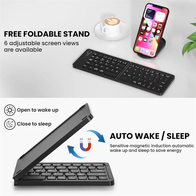 Jual Keyboard Wireless Foldable Bluetooth Silent Click Rechargeable ...