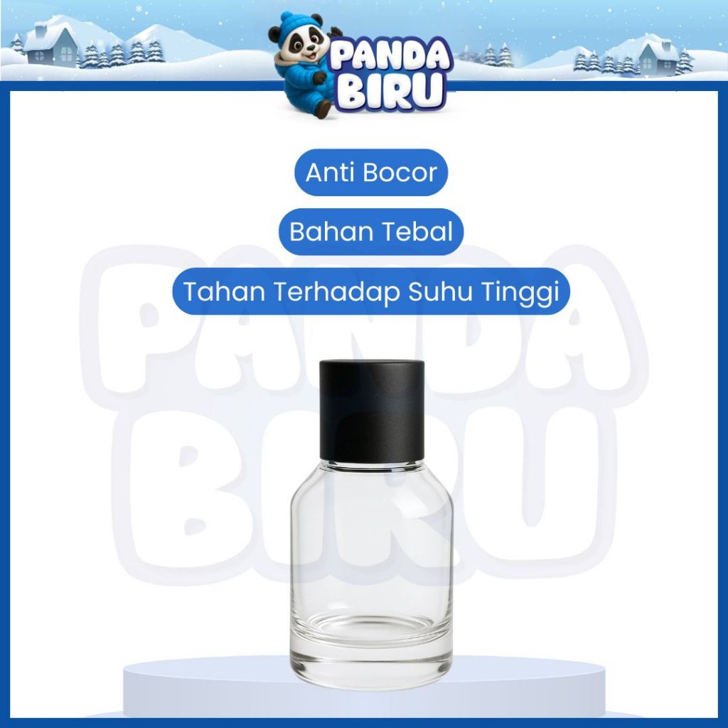 Jual Botol Parfum Kiss Hertic Drat Tutup Hitam 30ml & 50ml - Botol Kaca ...