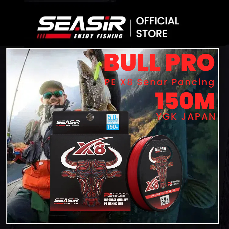 Jual [OFFICIAL] SEASIR OVERCAST Senar Pancing PE X8 BULL MAX Senar Pancing PE X8 150M Japan YGK ...
