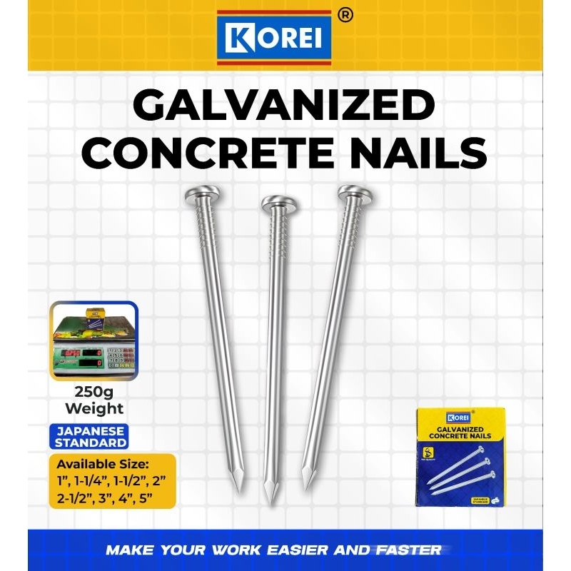 Jual Paku Beton Putih / Paku Tembok AP Ukuran 1" 1¼" 1,5" 2" 2,5" 3" 4" 5" inch / Paku Beton ...